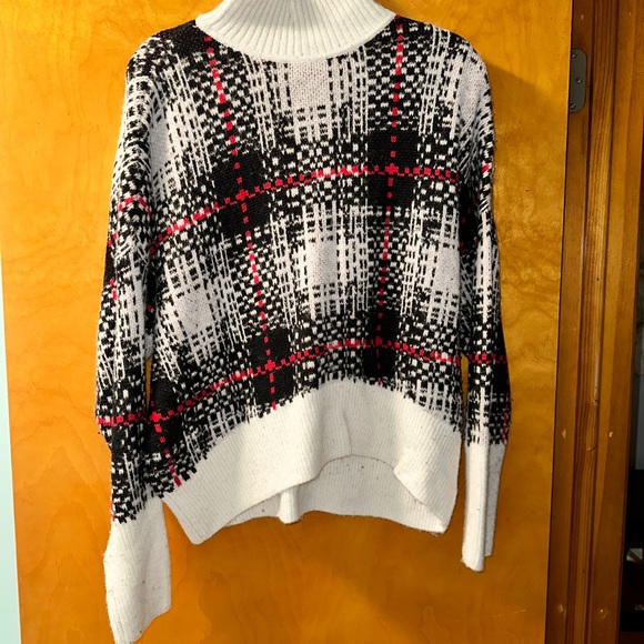 Express | Sweaters | Black White Red Express Sweater | Poshmark